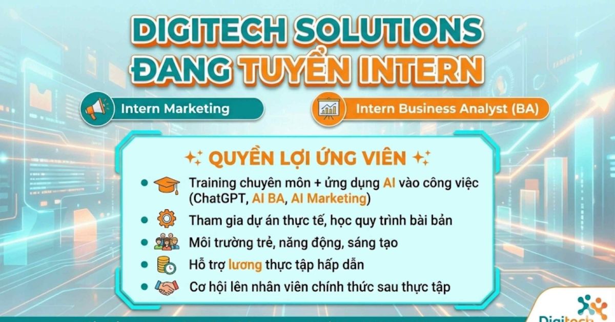 Digitech Solutions tuyển dụng vị trí thực tập | QTSC